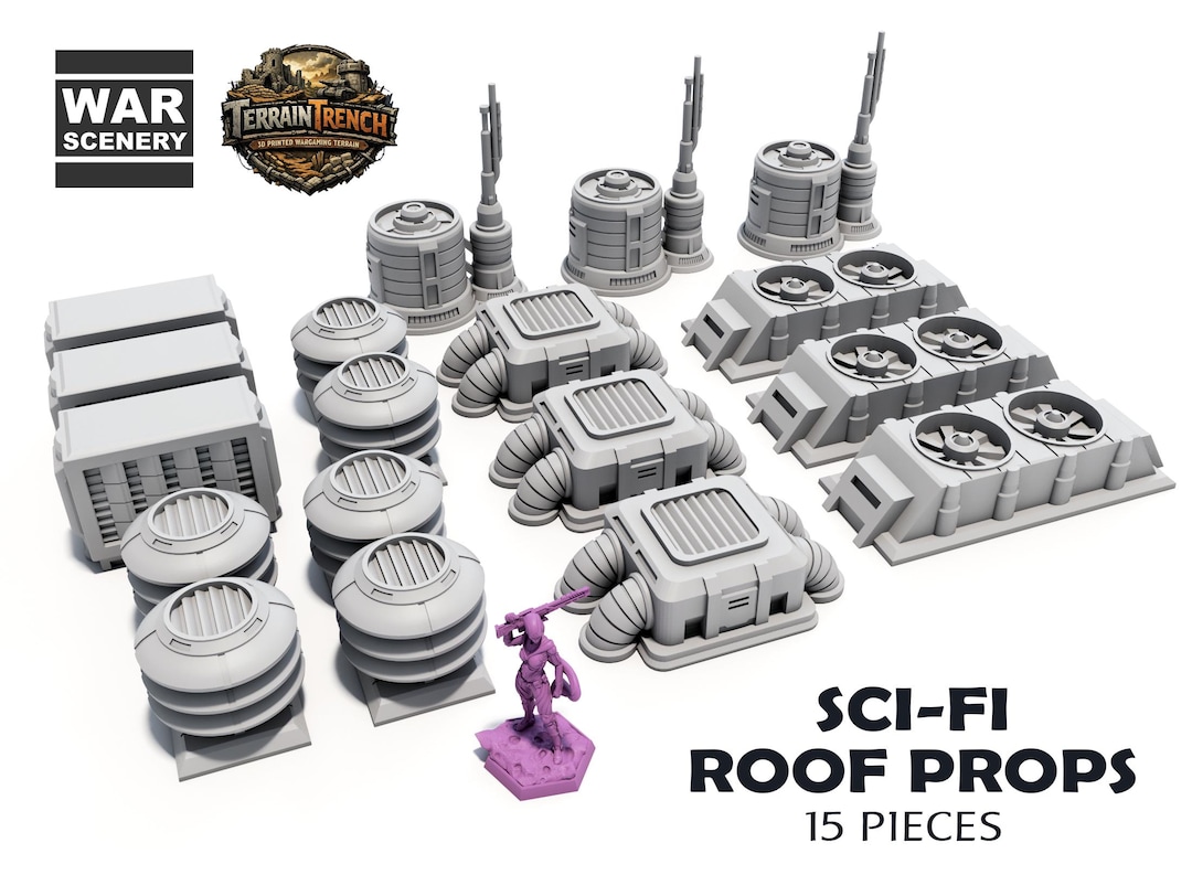 Sci-fi Roof Props - Scenery Terrain Set for War Games 28mm/32mm - Etsy