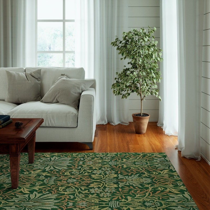 Green Area Rug - Etsy