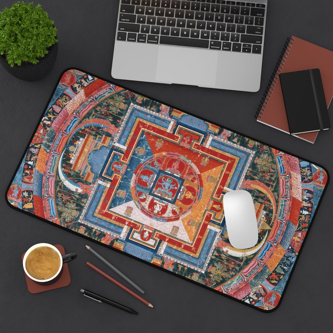 Mandala Desk Mat, Hippie Desk Mat, Office Decor, Mandala Decor, Hindu ...