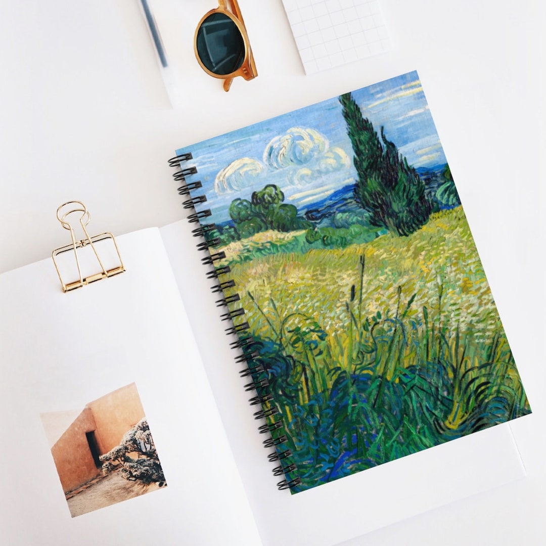 Van Gogh Notebook, Spiral Notebook, Landscape Notebook, Green Notebook ...