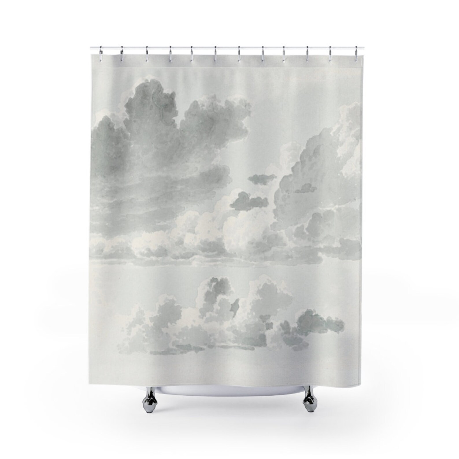 Cloud Shower Curtain White Shower Curtain Cloud Bathroom | Etsy