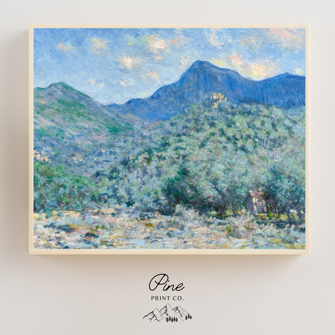 Monet Print, Claude Monet, Blue Art Print, Mountain Painting, Landscape ...