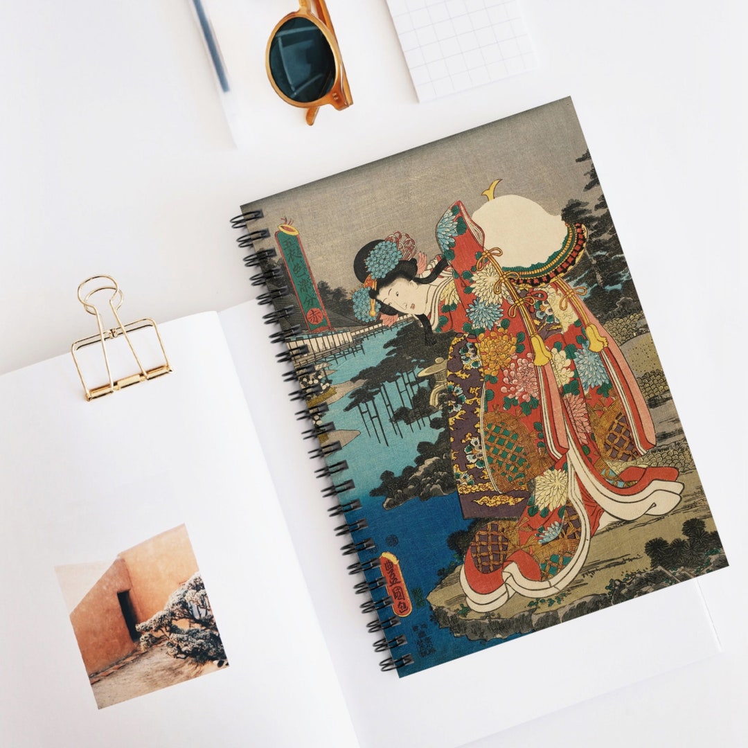 Japanese Notebook, Spiral Notebook, Japanese Woman, Geisha Art ...