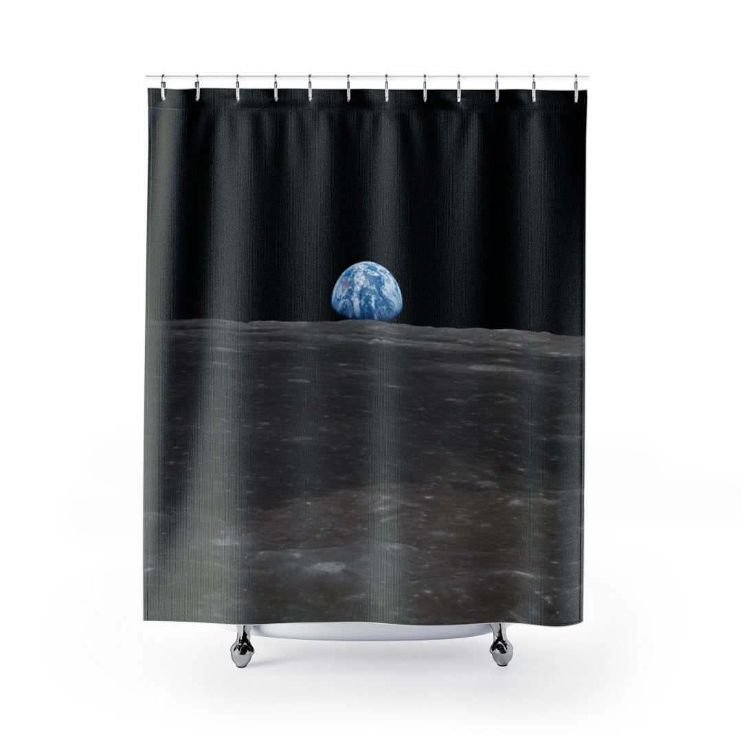NASA Shower Curtain, Earth Photo, Moon Landing, Earth Decor, Space ...