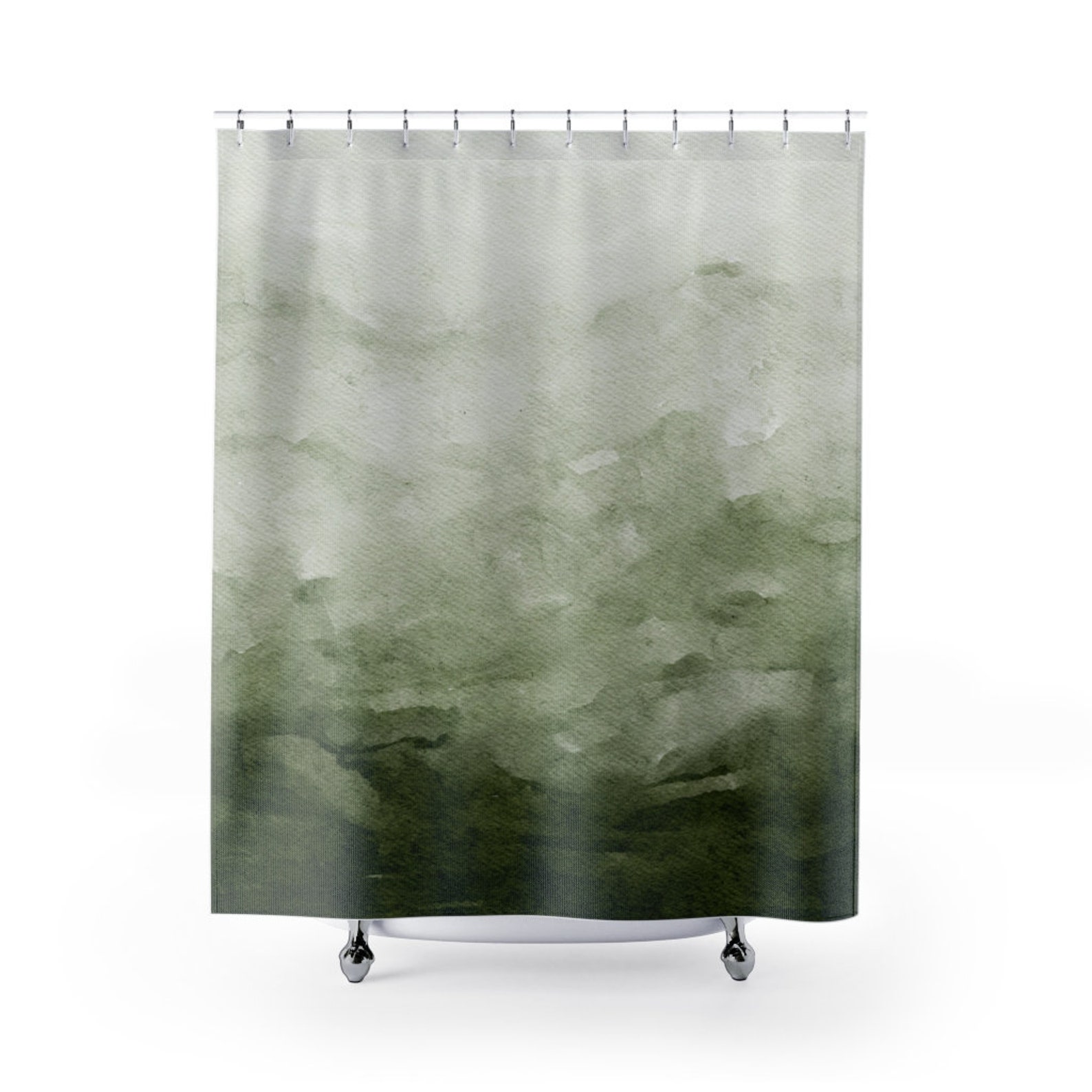 Green Shower Curtain Green Bathroom Decor Forest Green - Etsy
