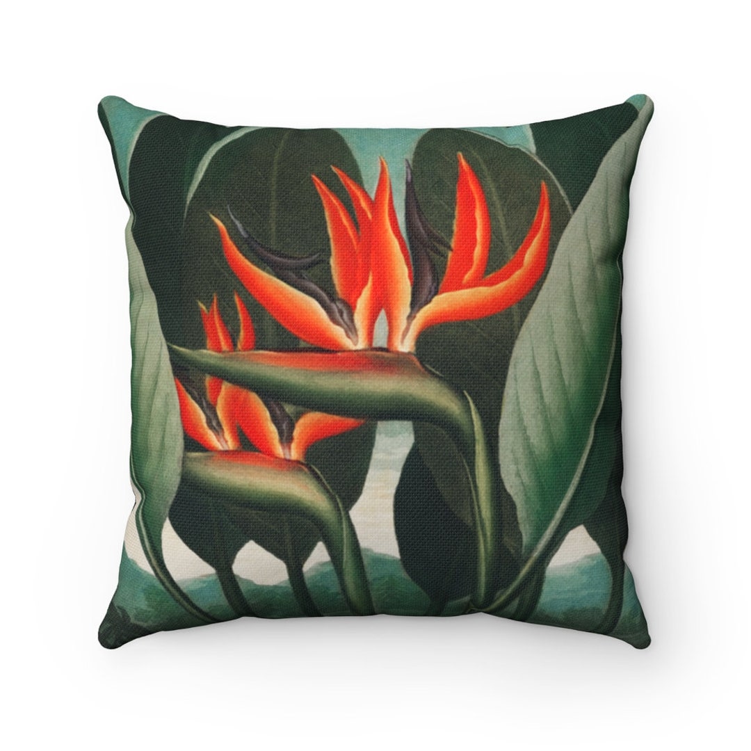 Tropical Pillow, Botanical Pillow, Tropical Decor, Jungle Pillow, Bird ...