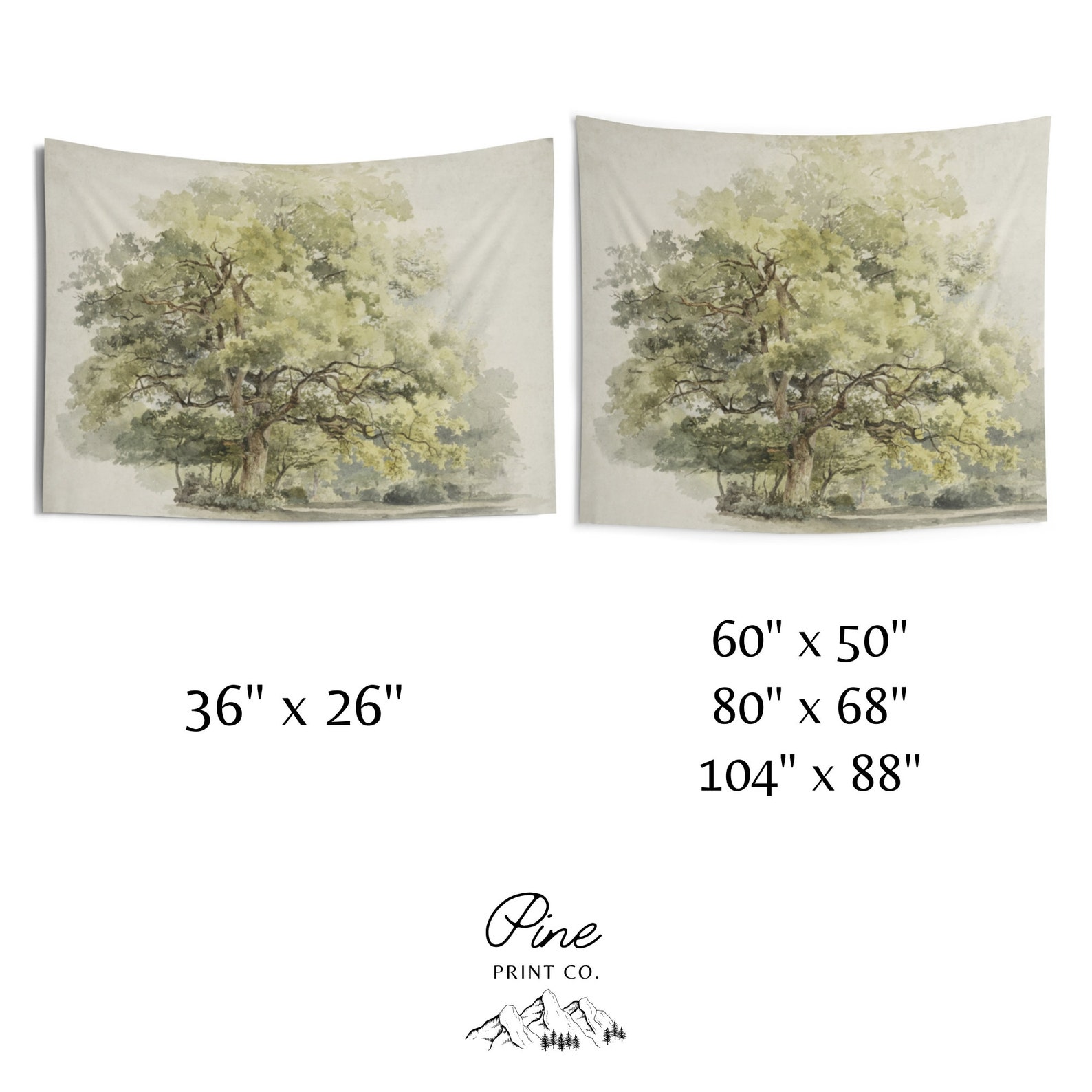 Vintage Tree Tapestry, Botanical Wall Art, Tree Wall Art, Tree Wall ...