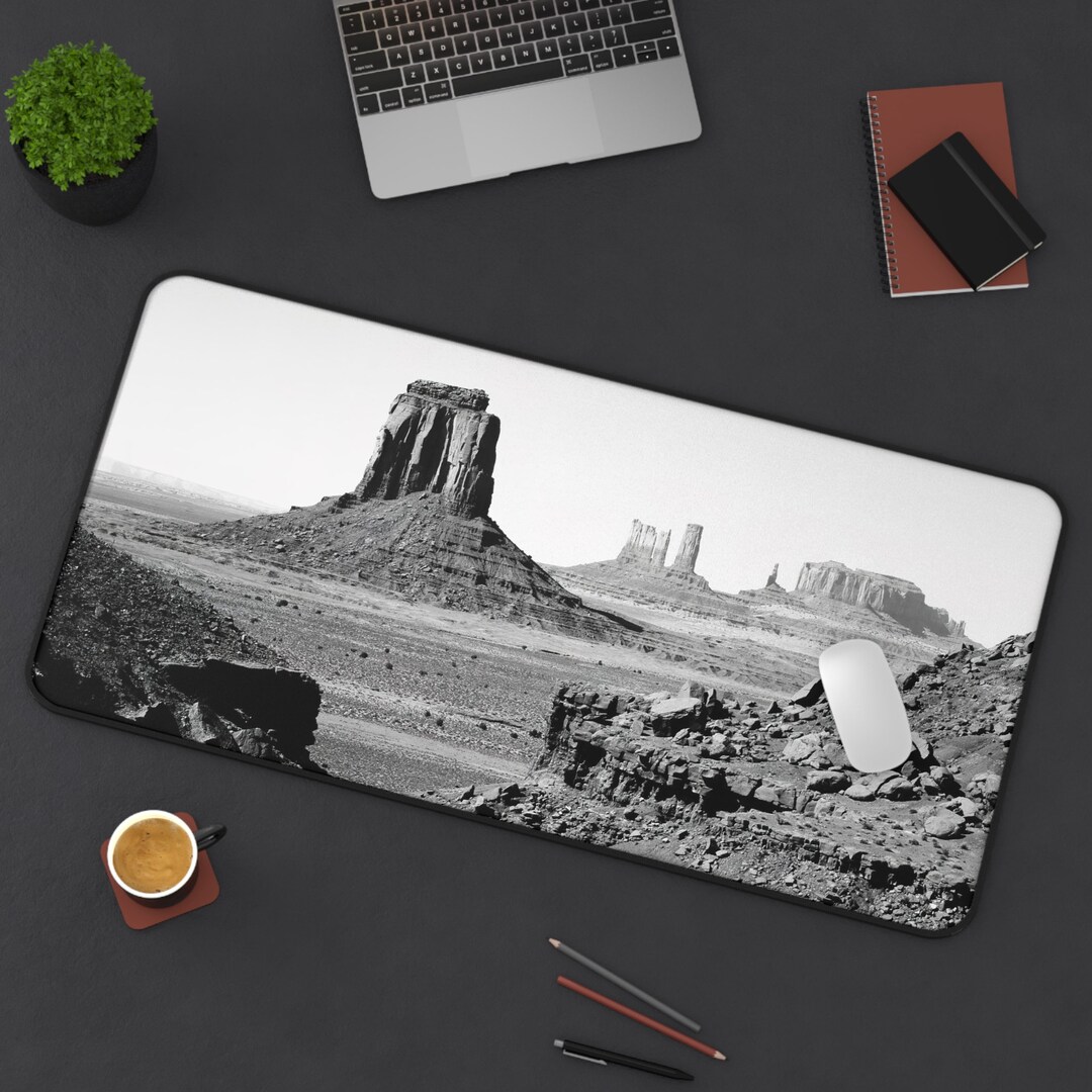 Black Desk Mat, Desert Decor, Desert Desk Mat, Nature Desk Mat, Nature ...