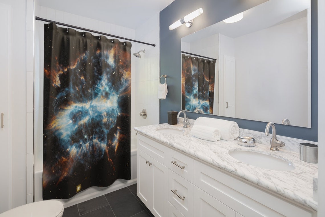 NASA Shower Curtain Galaxy Shower Nebula Photo Black Shower - Etsy