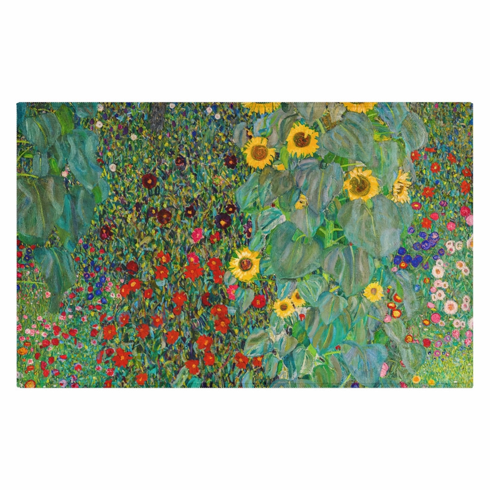 Floral Rug Gustav Klimt Sunflower Rug Area Rug Art Rug - Etsy