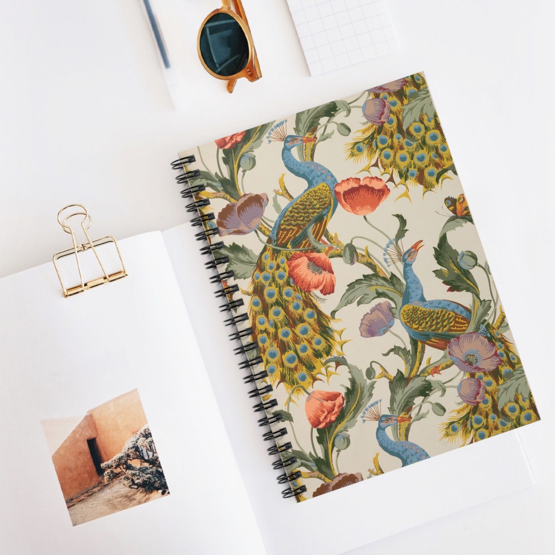 Peacock Notebook, Floral Notebook, Animal Notebook, Vintage Journal ...