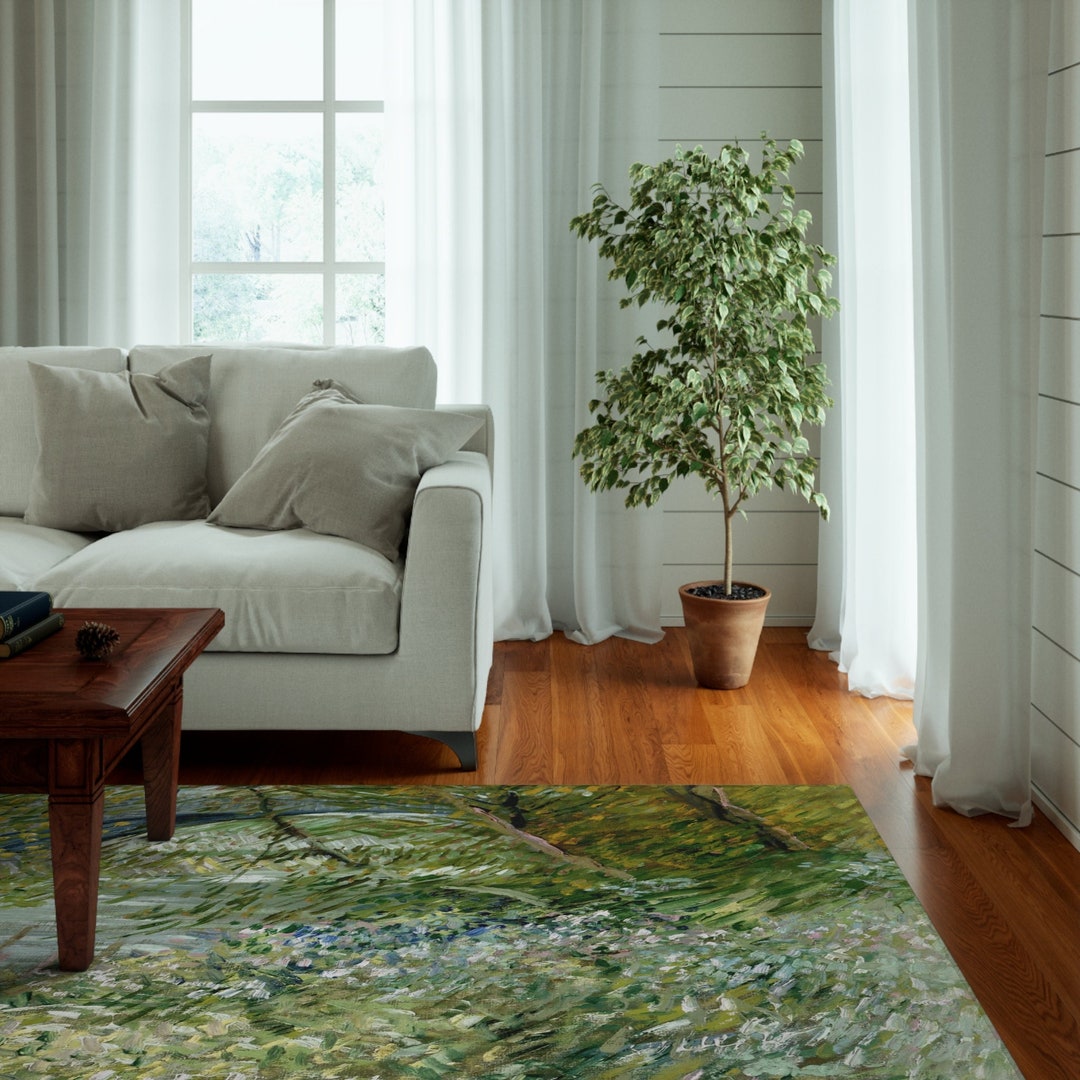 Green Rug, Van Gogh Rug, Vinent Van Gogh, Area Rug, Accent Rug, Fine ...