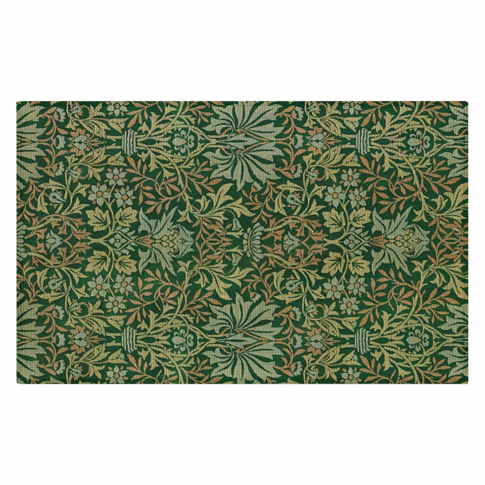 Green Rug William Morris Rug Art Nouveau Green Pattern Rug - Etsy