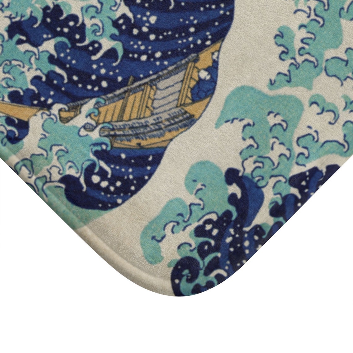 Ocean Bath Mat Japanese Wave Hokusai Decor Great Wave - Etsy