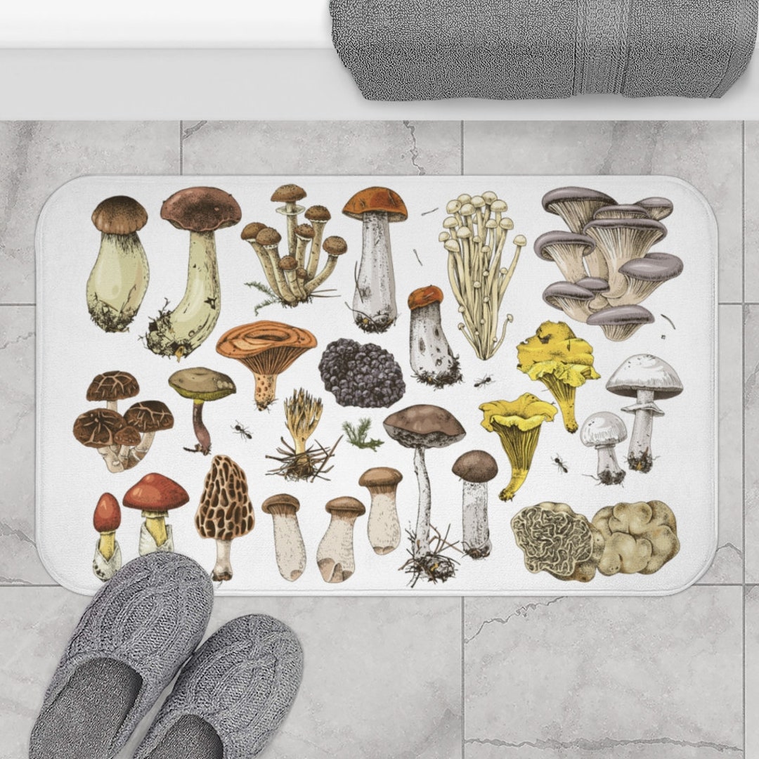 Mushroom Bath Mat, Foam Bath Mat, Boho Bath Mat, Mushroom Decor ...