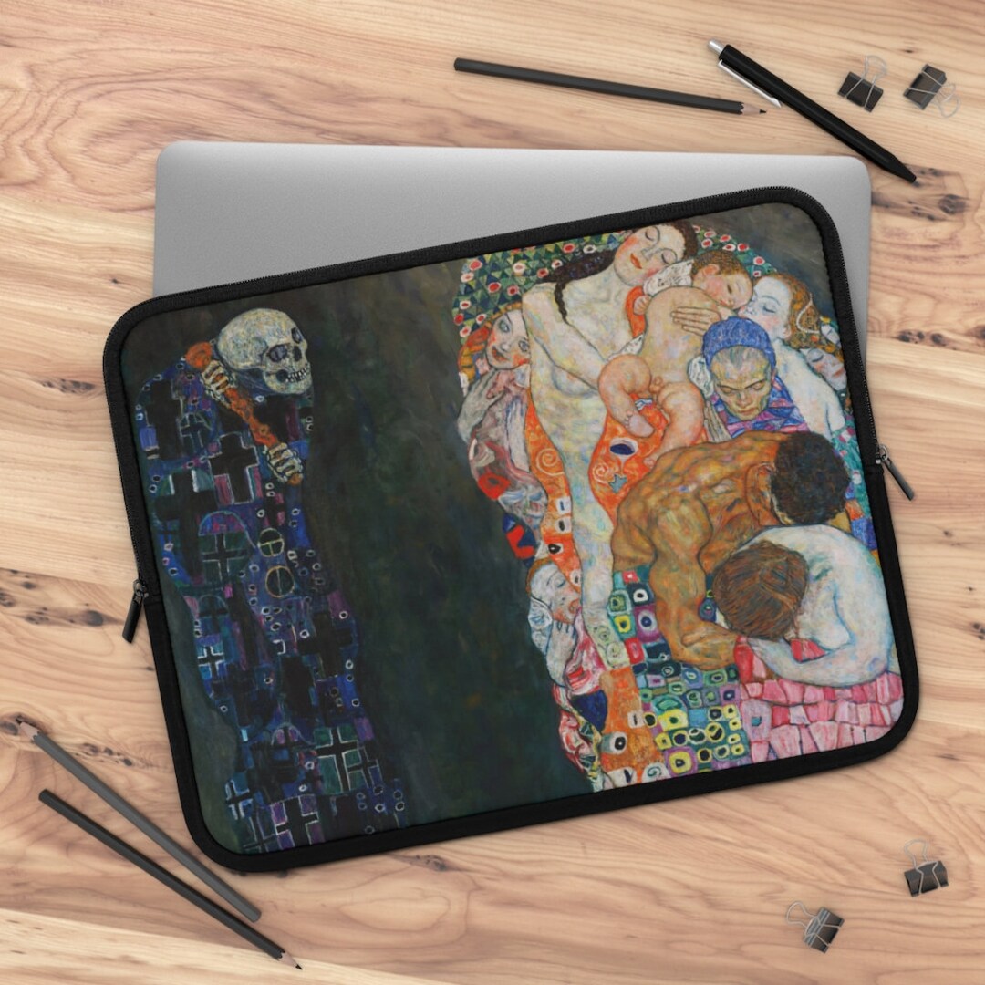 Black Laptop Sleeve, Klimt Painting, Art Laptop Sleeve, Skull Laptop ...