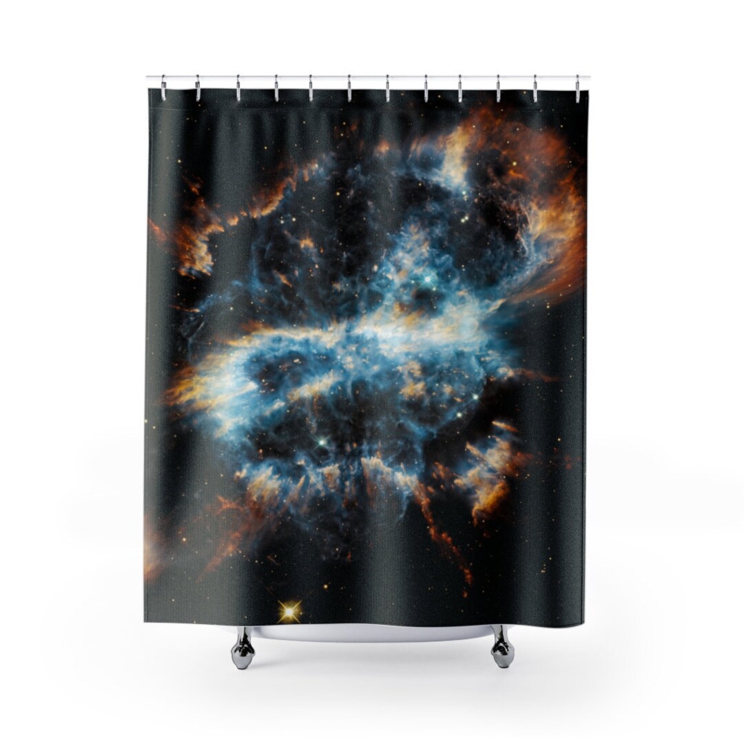 NASA Shower Curtain, Galaxy Shower, Nebula Photo, Black Shower Curtain ...