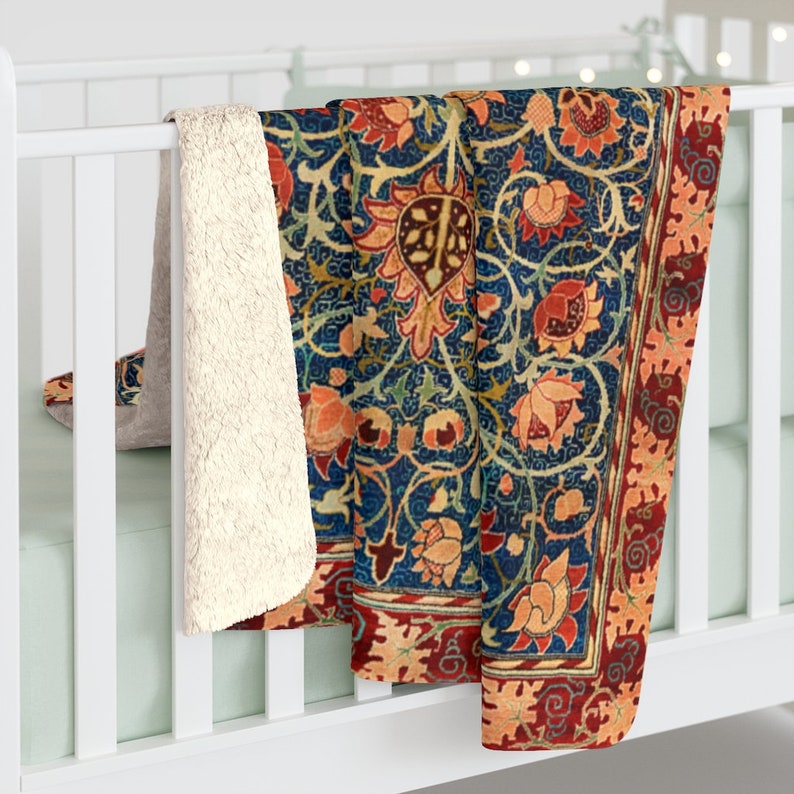 William Morris Sherpa Blanket: Holland Park Floral Fleece Throw ...