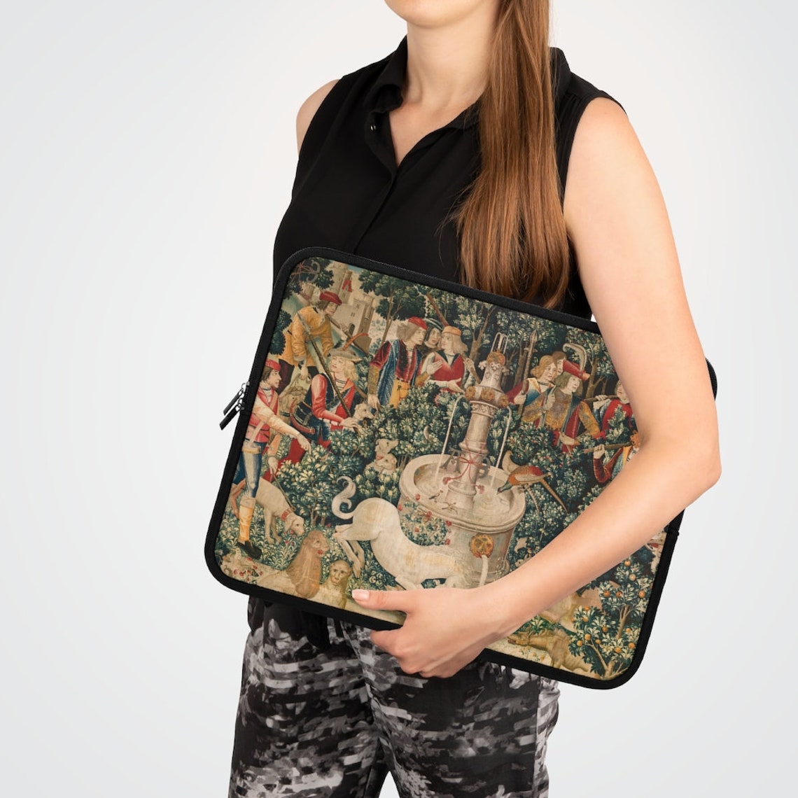 Unicorn Laptop Sleeve, Renaissance Laptop Case, Black Macbook, Art ...