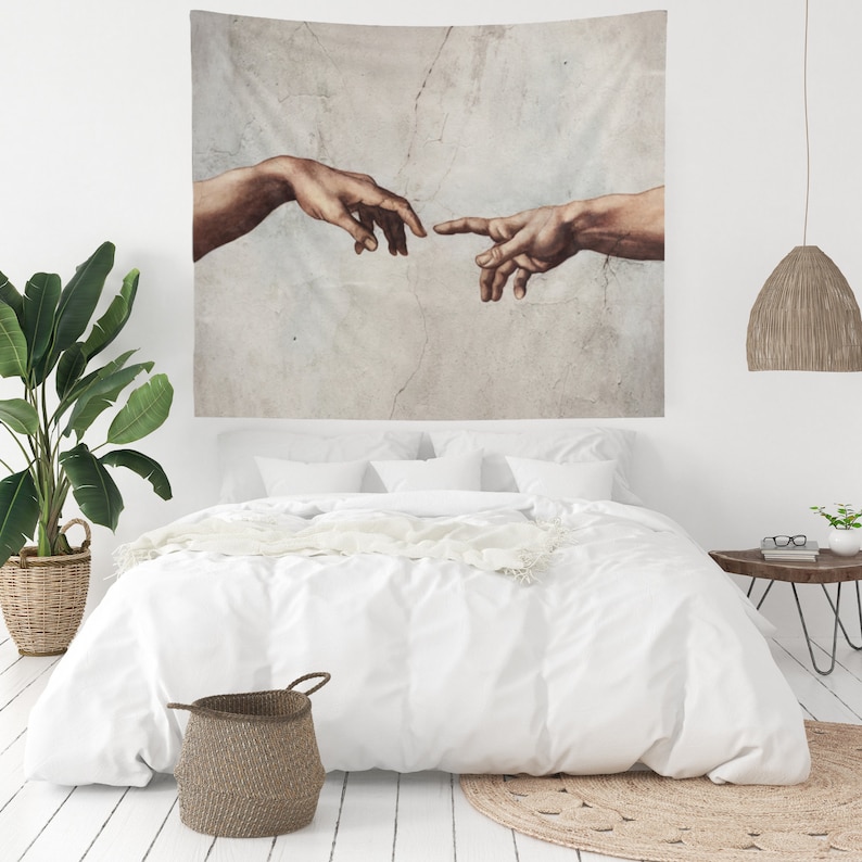 Creation of Adam Tapestry, Michelangelo Tapestry, Wall Tapestry ...