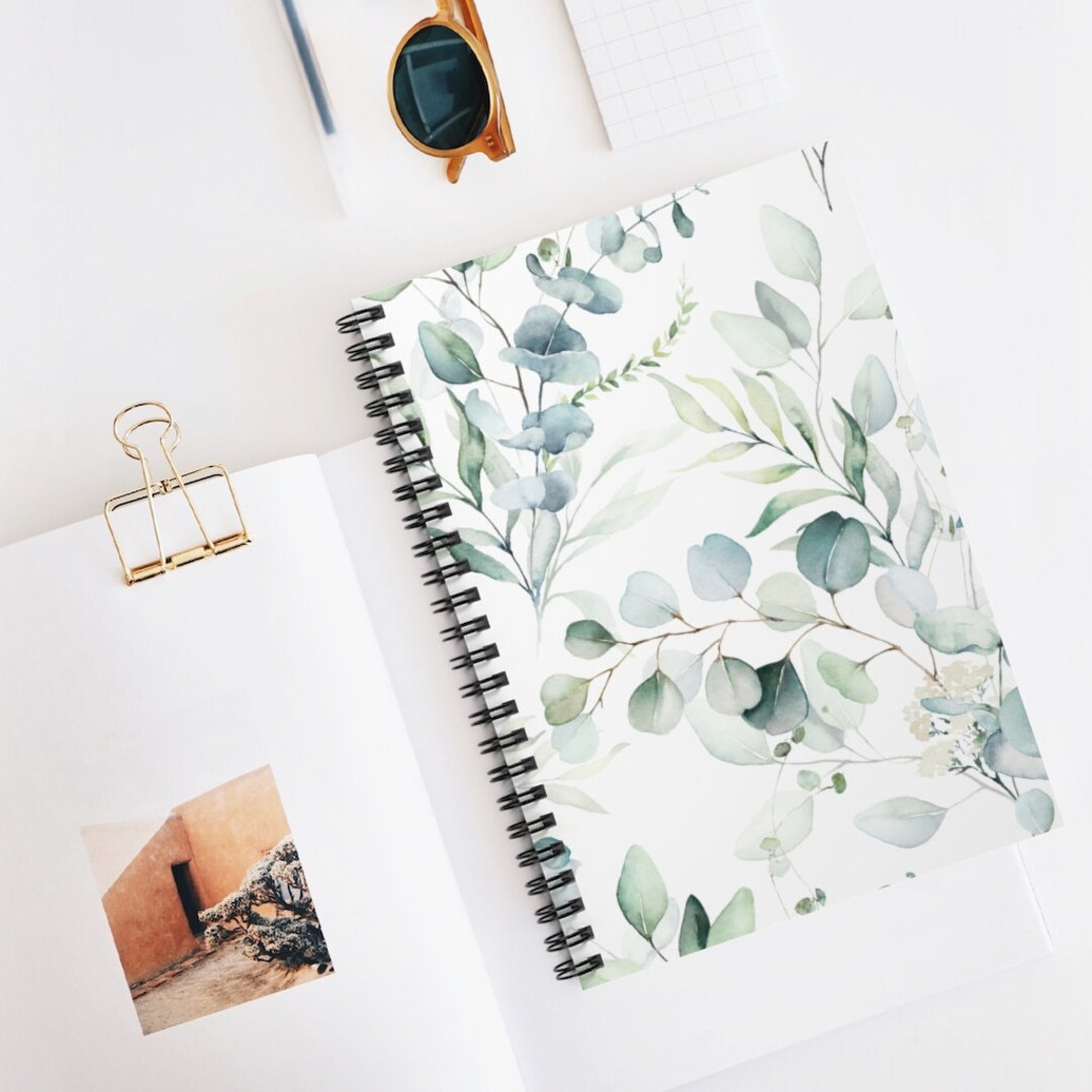 Botanical Notebook, Spiral Notebook, White Notebook, Plant Journal ...