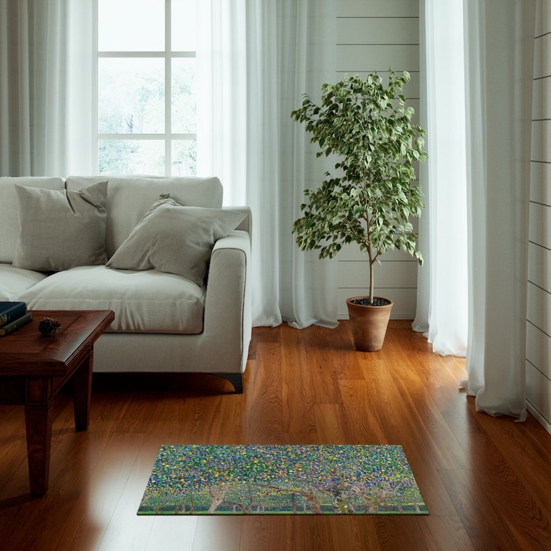 Klimt Rug, Gustav Klimt, Tree Rug, Green Area Rug, Art Rug, Fine Art ...