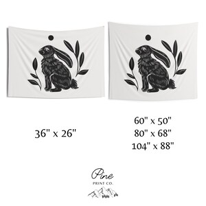 Boho Tapestry, Rabbit Wall Art, Rabbit Decor, Animal Tapestry, Nature ...