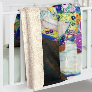 Art Blanket, Boho Blanket, Gustav Klimt, Klimt Blanket, Purple Blanket ...