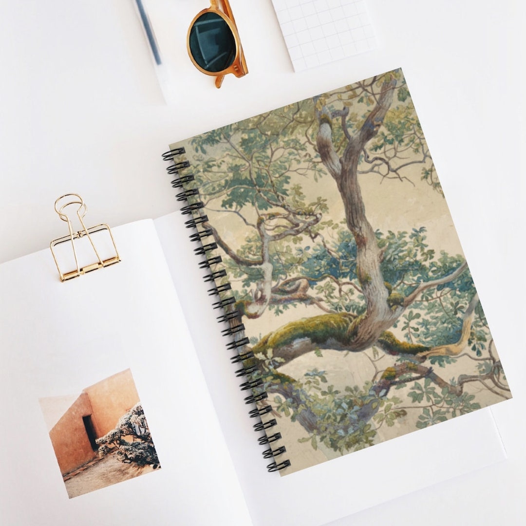 Tree Spiral Notebook, Vintage Tree, Tree Watercolor, Art Notebook, Tree ...