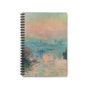 Monet Notebook, Spiral Notebook, Ocean Sunset, Sunset Painting, Ocean ...