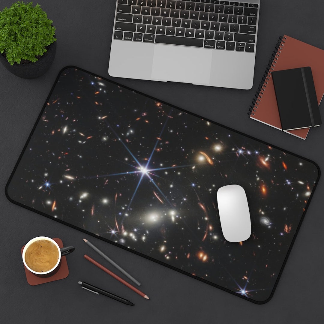 Space Desk Mat, NASA Decor, James Webb Telescope, Black Desk Mat, Space ...