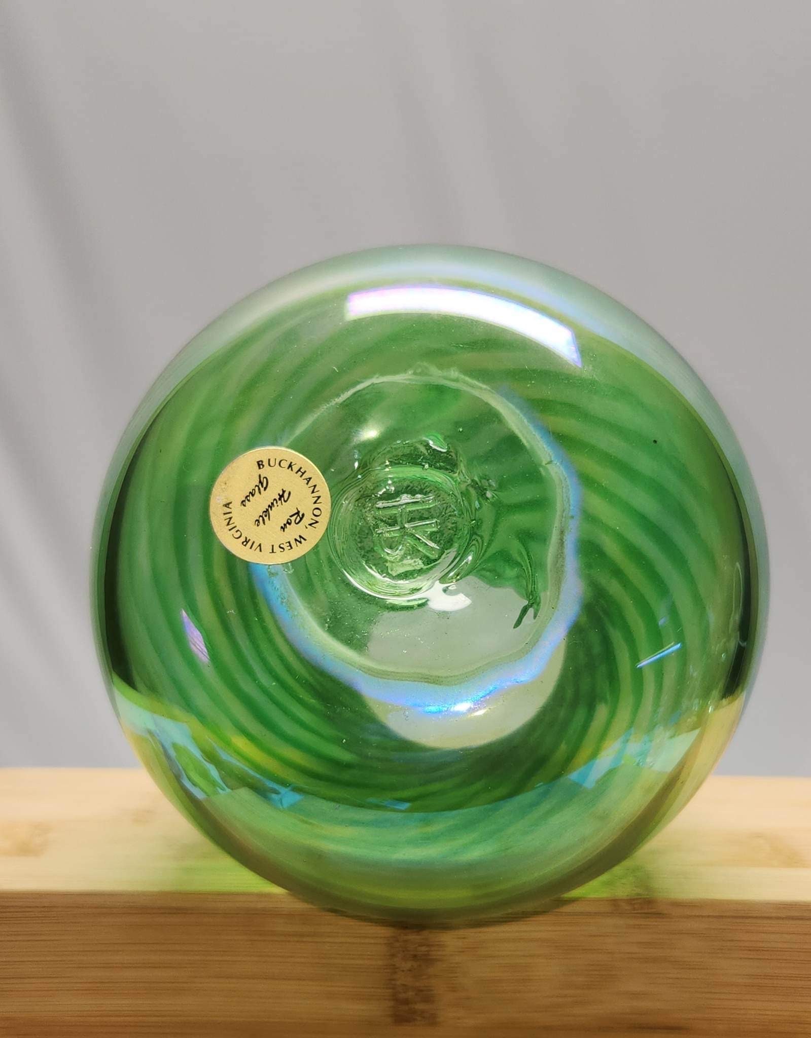 Ron Hinkle Hand Blown Green Spiral Vase - Etsy