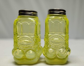 Mosser Eye Winker Vaseline Opalescent Glass Butter Dish. - Etsy