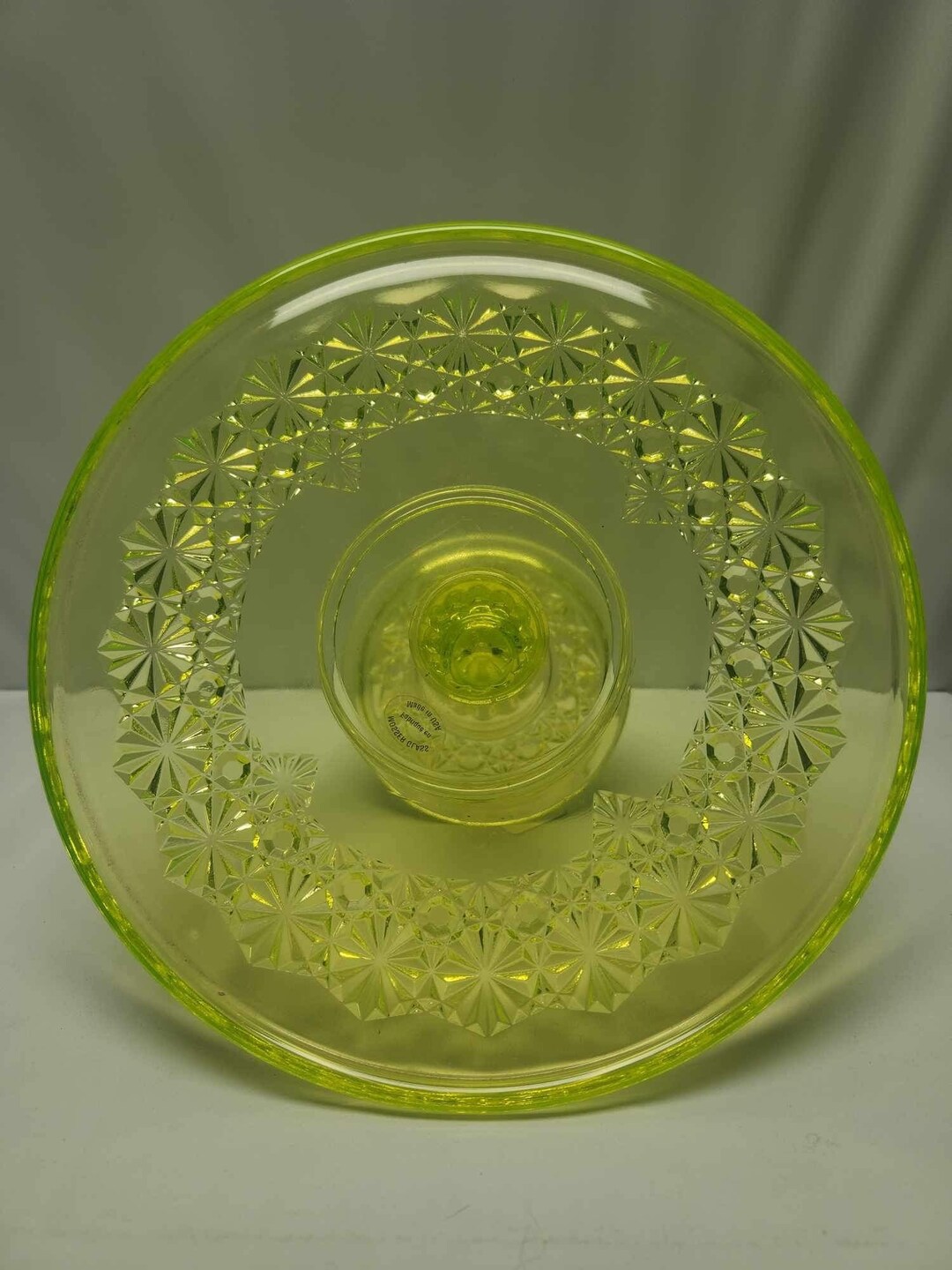 Mosser Vaseline Daisy and Button Cake Plate - Etsy