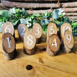 Rustic Wooden Block Table Numbers, Wedding Centrepieces Rustic Theme ...