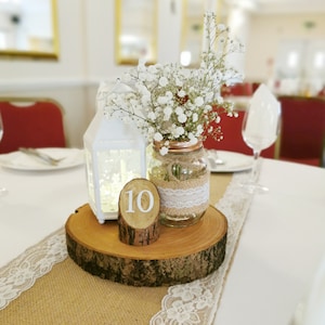Rustic Wooden Block Table Numbers, Wedding Centrepieces Rustic Theme ...