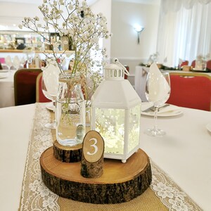 Rustic Wooden Block Table Numbers, Wedding Centrepieces Rustic Theme ...