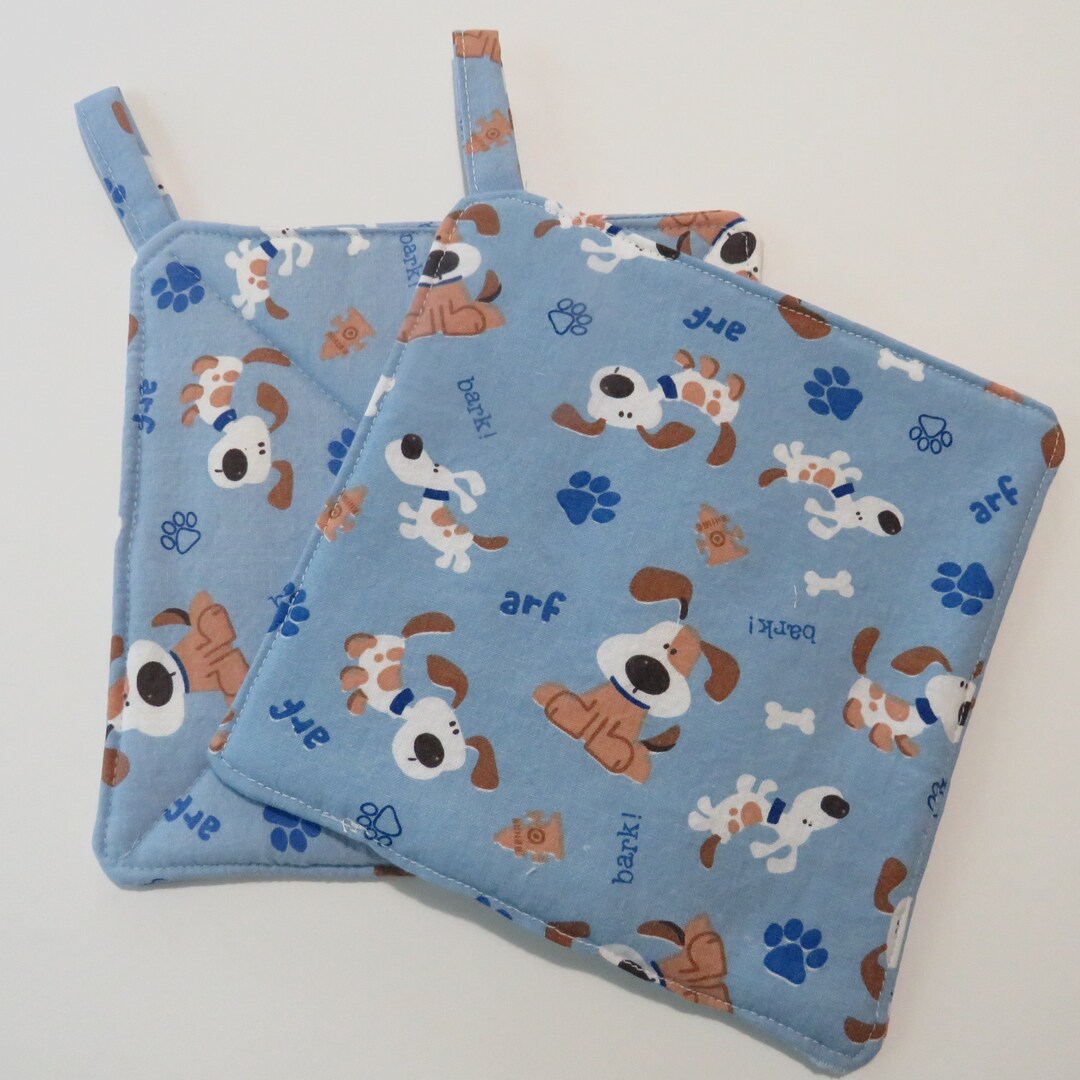 Handmade Quilted Potholder, Dog Hot Pad, Set of 2 - Etsy