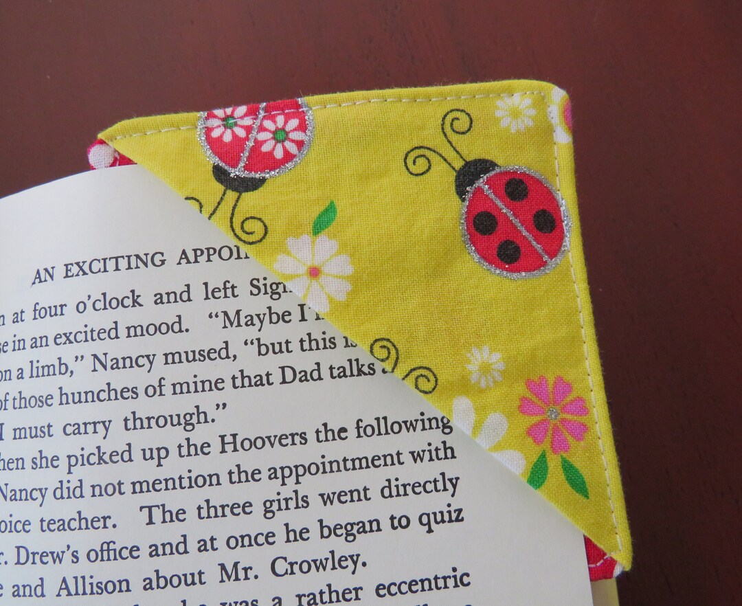 Corner Bookmark, Ladybug Fabric Bookmark - Etsy