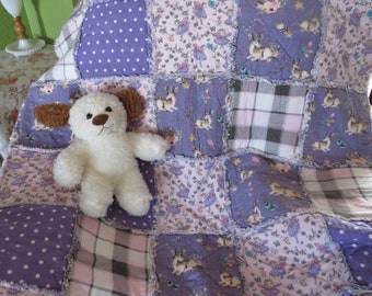 Purple Rag Quilt - Etsy