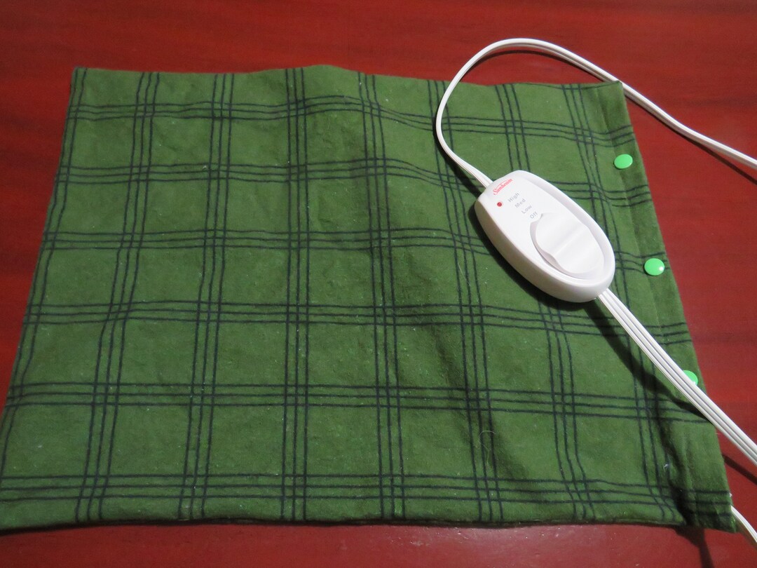 Heating Pad Cover, 12 X 15, Soft Green Plaid Flannel, 3 Snap Closure - Etsy