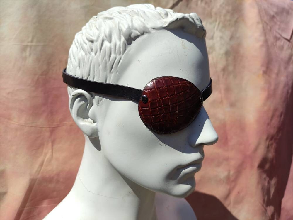 Genuine Crocodile Leather Right Eye Patch, Eye Patch, Man Eye Patch ...
