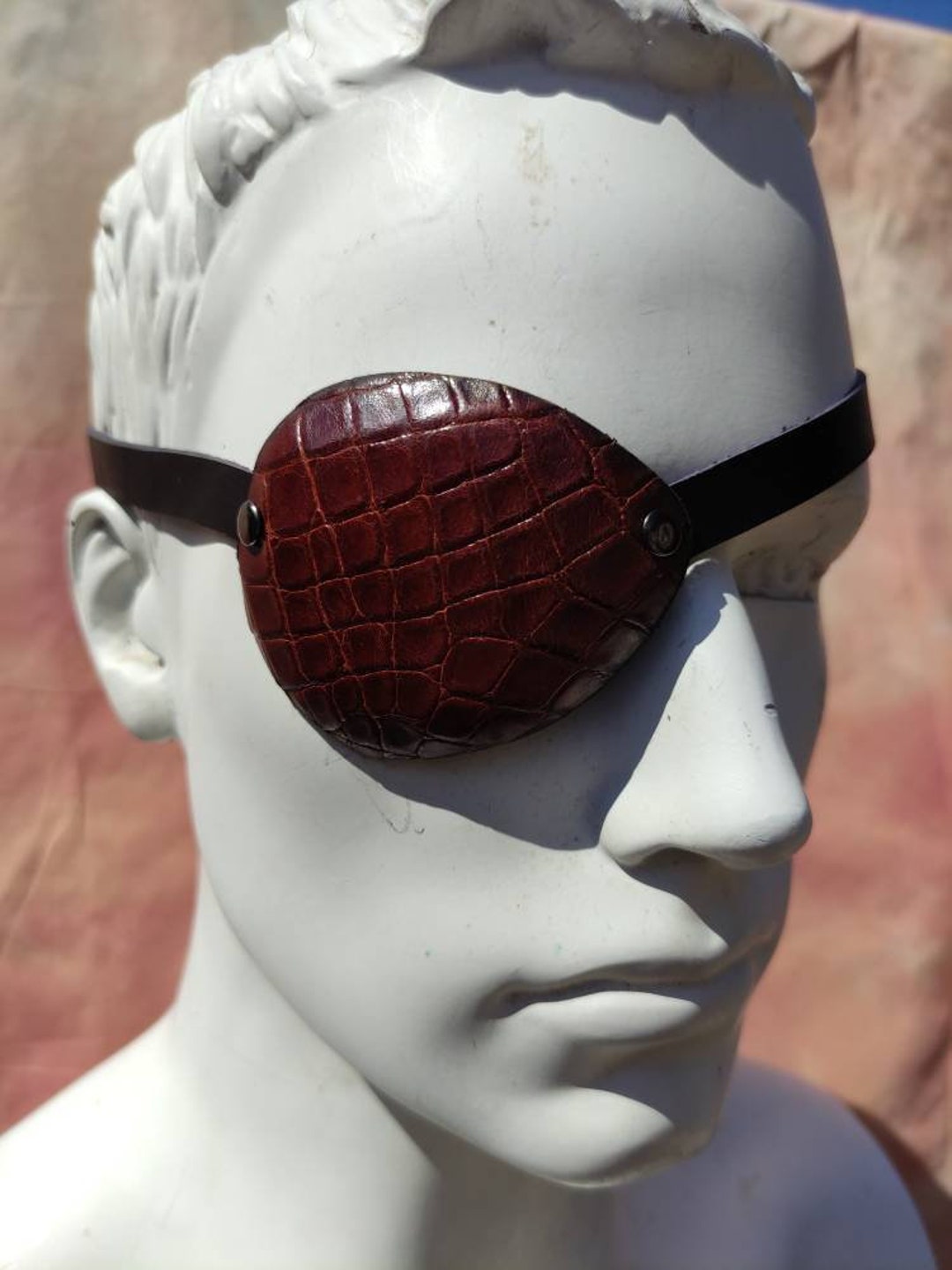 Genuine Crocodile Leather Right Eye Patch, Eye Patch, Man Eye Patch ...