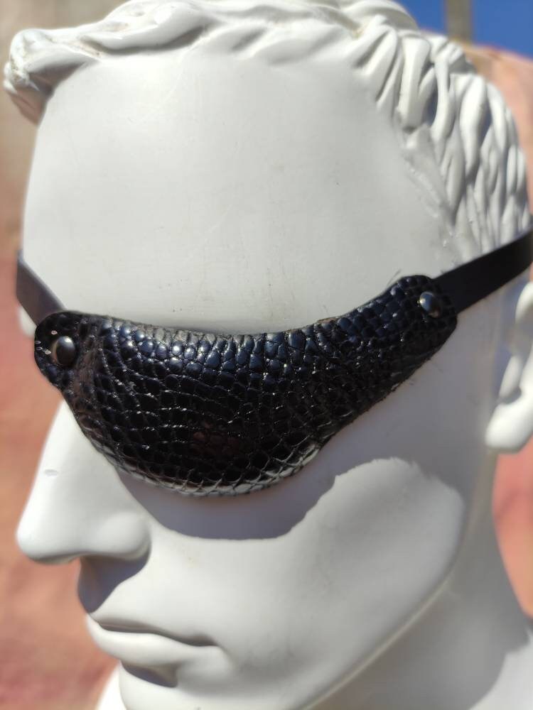 Genuine Crocodile Leather Left Eye Patch, Eye Patch, Man Eye Patch ...