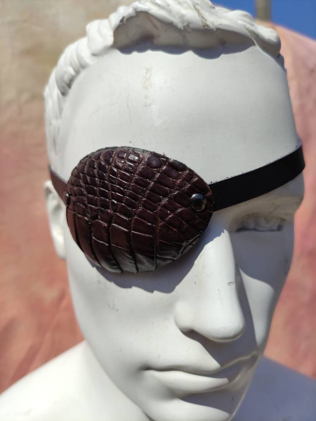 Genuine Crocodile Leather Right Eye Patch, Eye Patch, Man Eye Patch ...