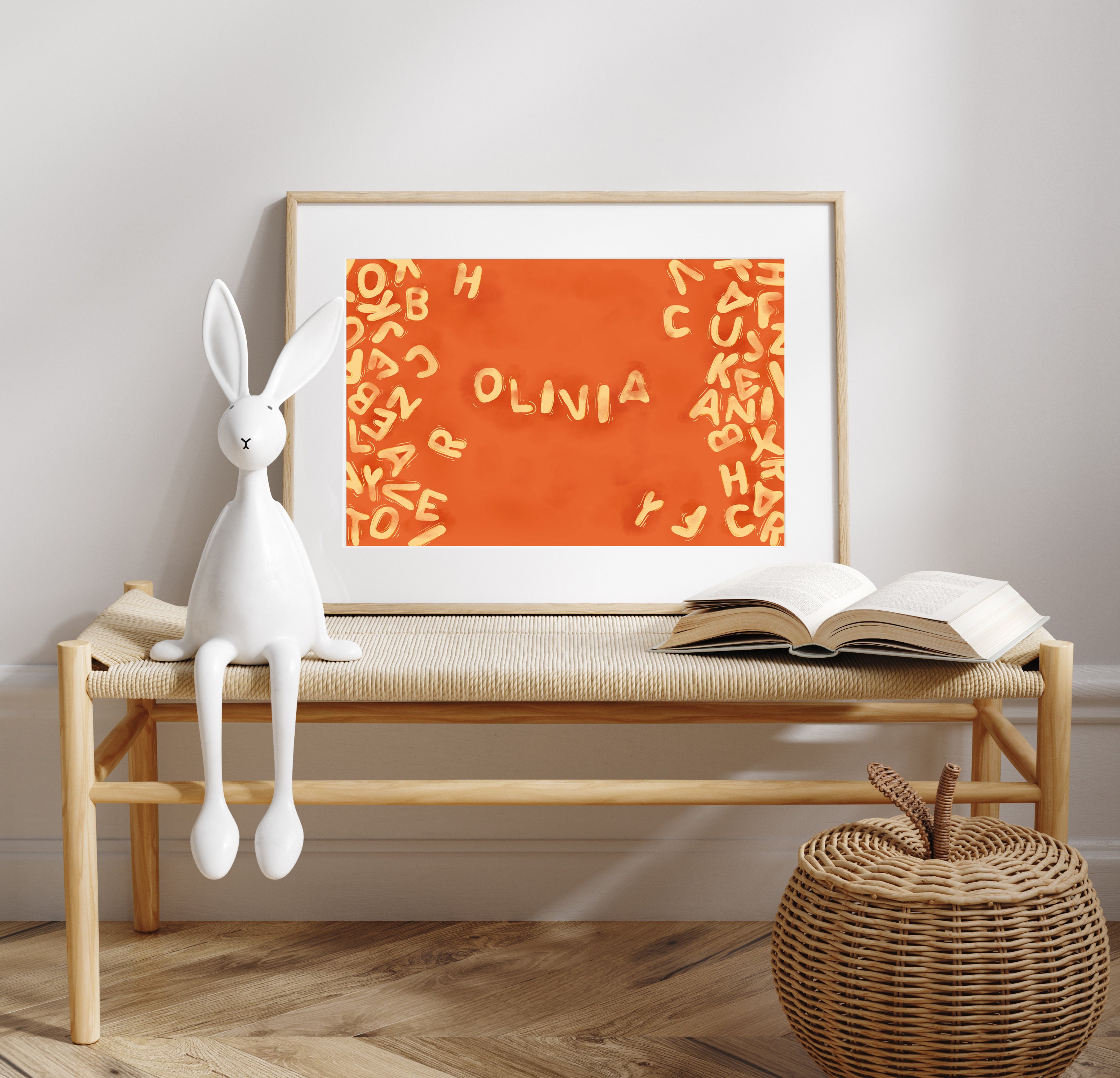 Personalised Pasta Alphabetti Spaghetti Hoops Nursey or Children's Room ...