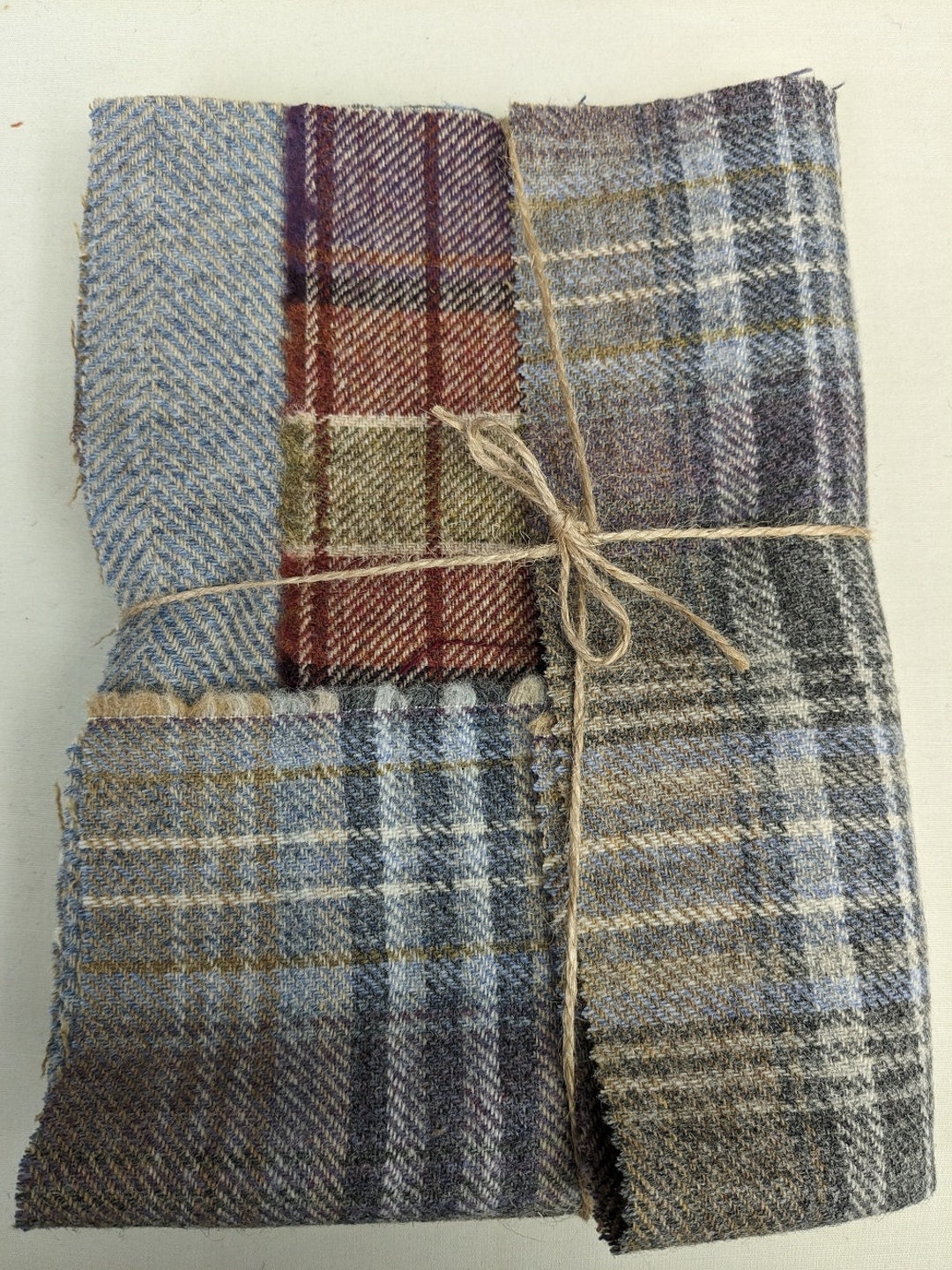 Wool Fabric Craft Bundles, 100% Wool, Check/plaid. Offcuts & Remnants ...