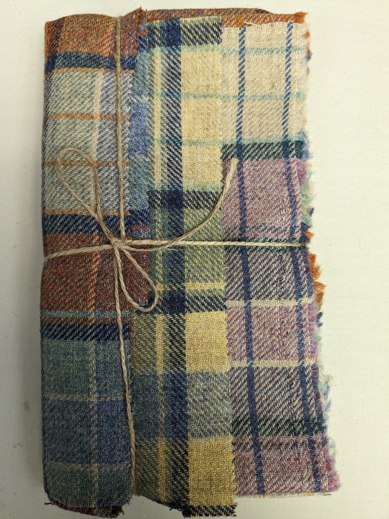 Wool Fabric Craft Bundles, 100% Wool, Check/plaid. Offcuts & Remnants ...