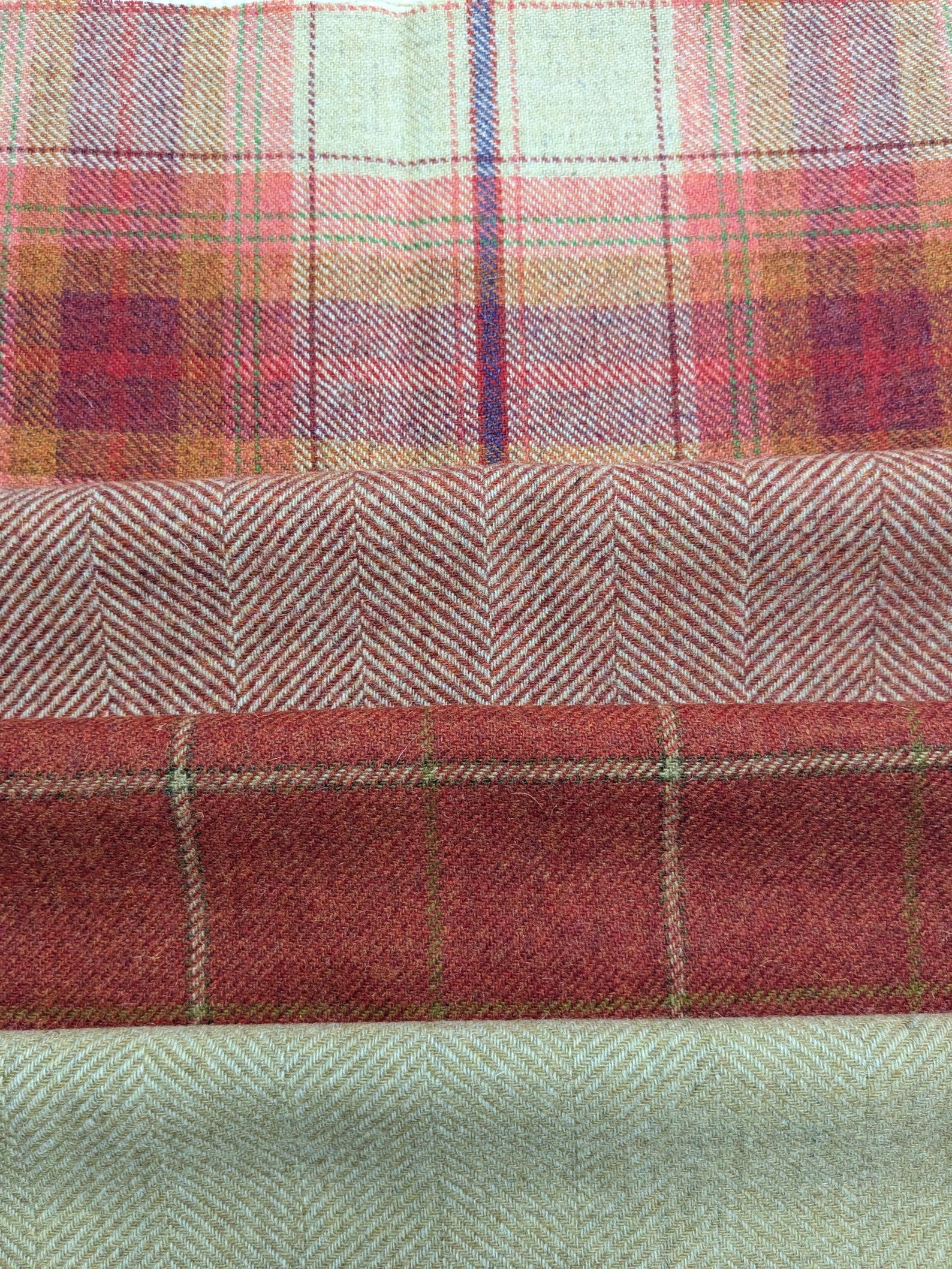 Wool Fabric Craft Bundles, 100% Wool, Check/plaid. Offcuts & Remnants ...