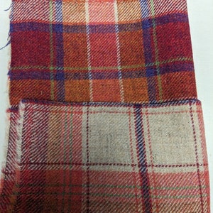 Wool Fabric Craft Bundles, 100% Wool, Check/plaid. Offcuts & Remnants ...